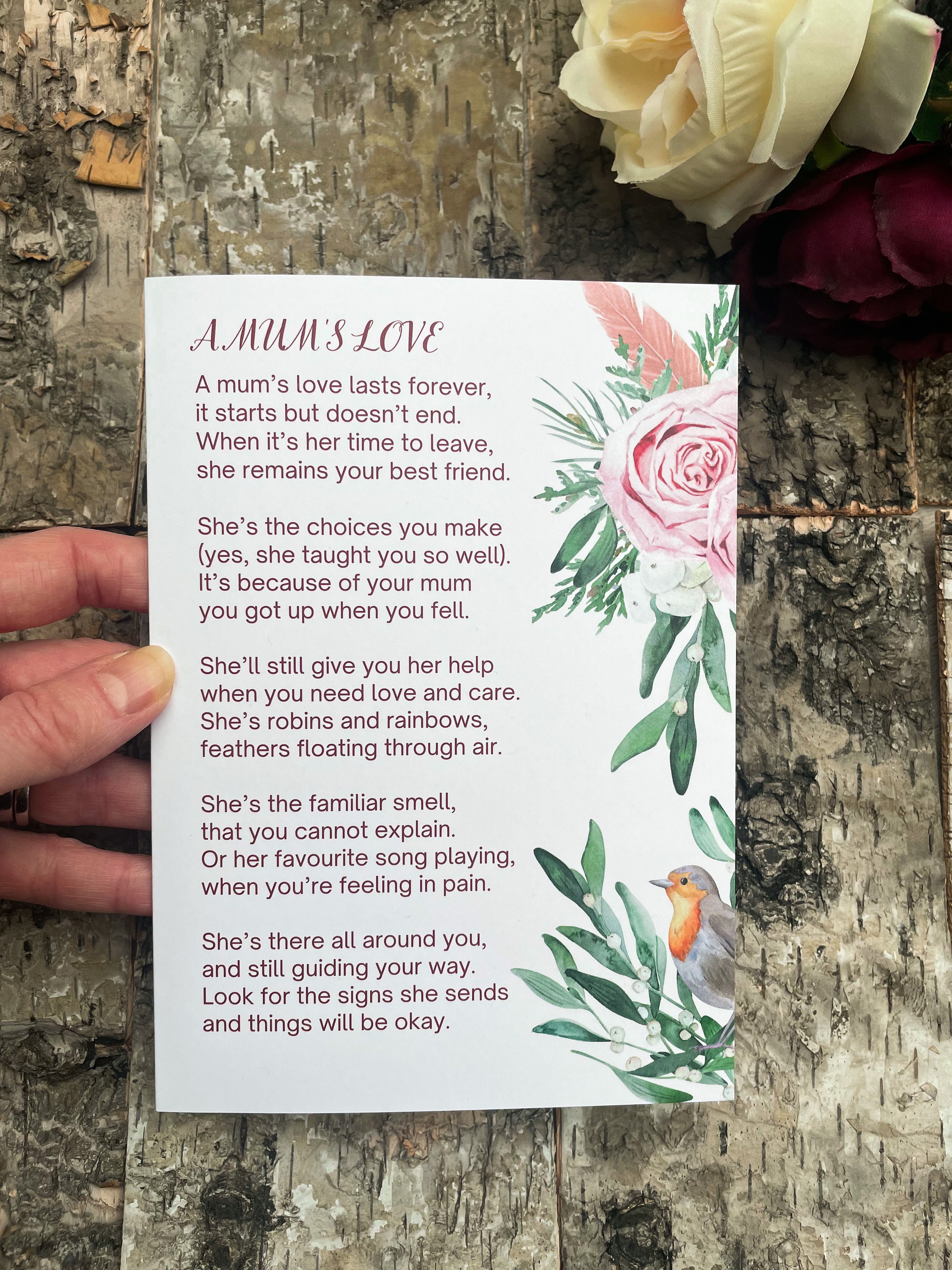 A Mum's Love Sympathy Card Loss of Mum Card Mum Grief Poem Mom Loss Poem Loss of Mum Poem Mum ...