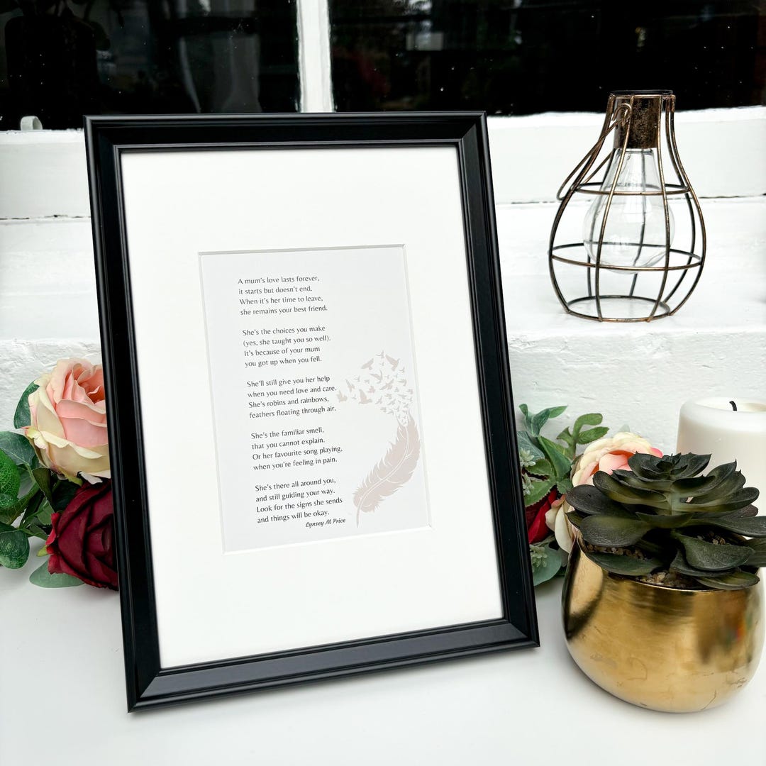Mum Sympathy Gift | A Mum's Love Poem Print | Loss of Mum Card |mum ...