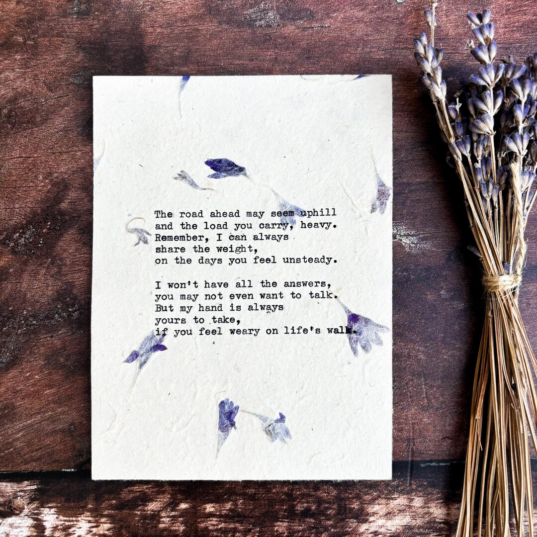 The Road Ahead Poem | I'm Here for You Gift for Friends | Cheer up ...