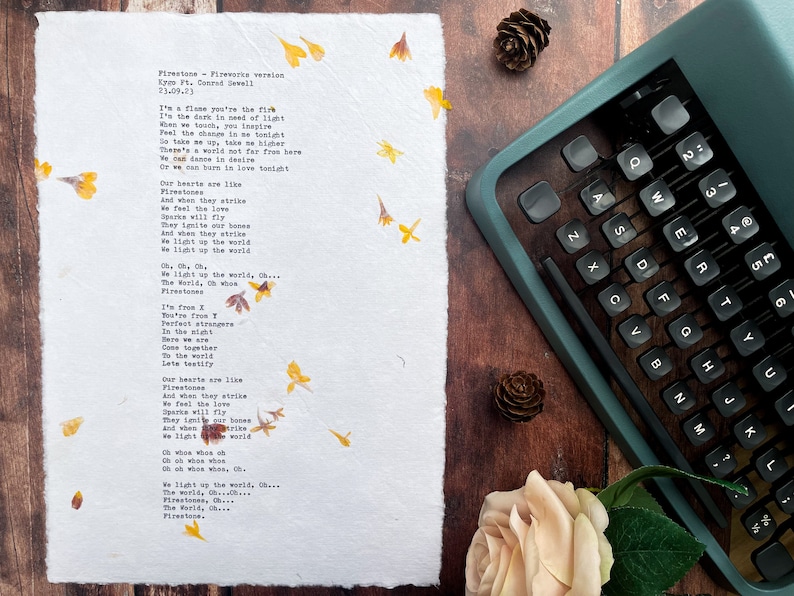Personalised Vintage Typewriter Print - Any Words Hand-typed on A4 ...