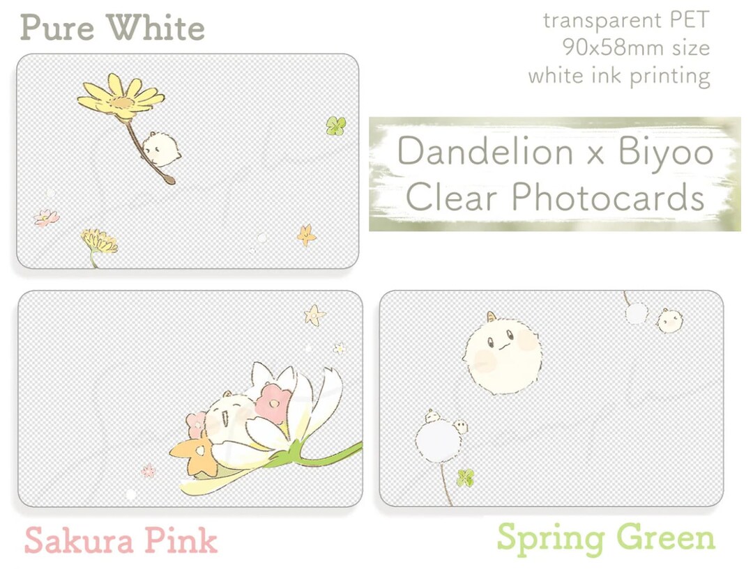 Dandelion X Biyoo Clear Photocards Transparent PET - Etsy