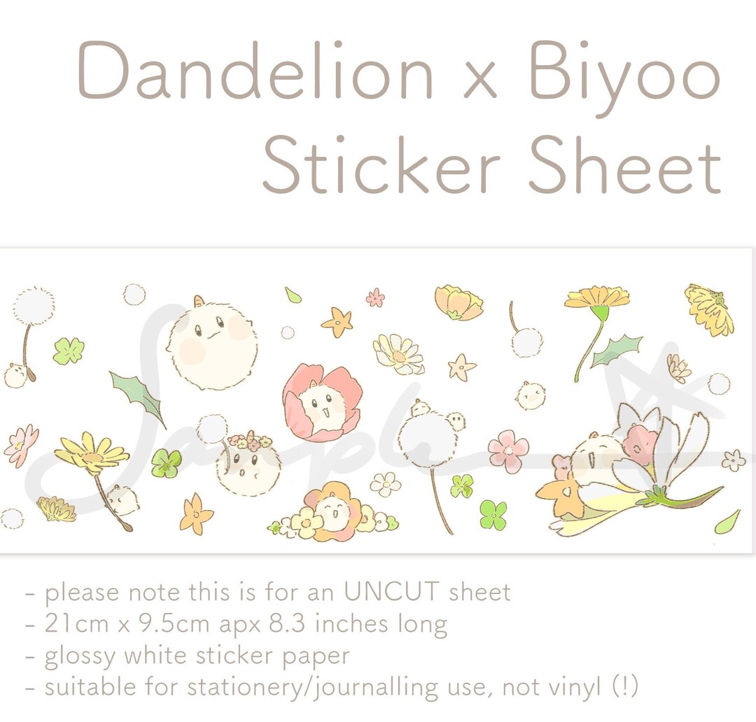 ORV Dandelion Biyoo Sticker Sheet Glossy Paper Stickers Omniscient ...