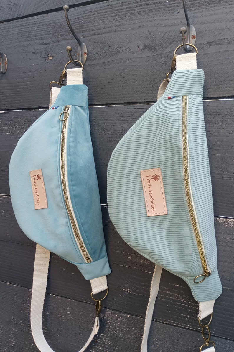Sac banane en velours côtelé avec une poche exterieure au dos .Tissu ...