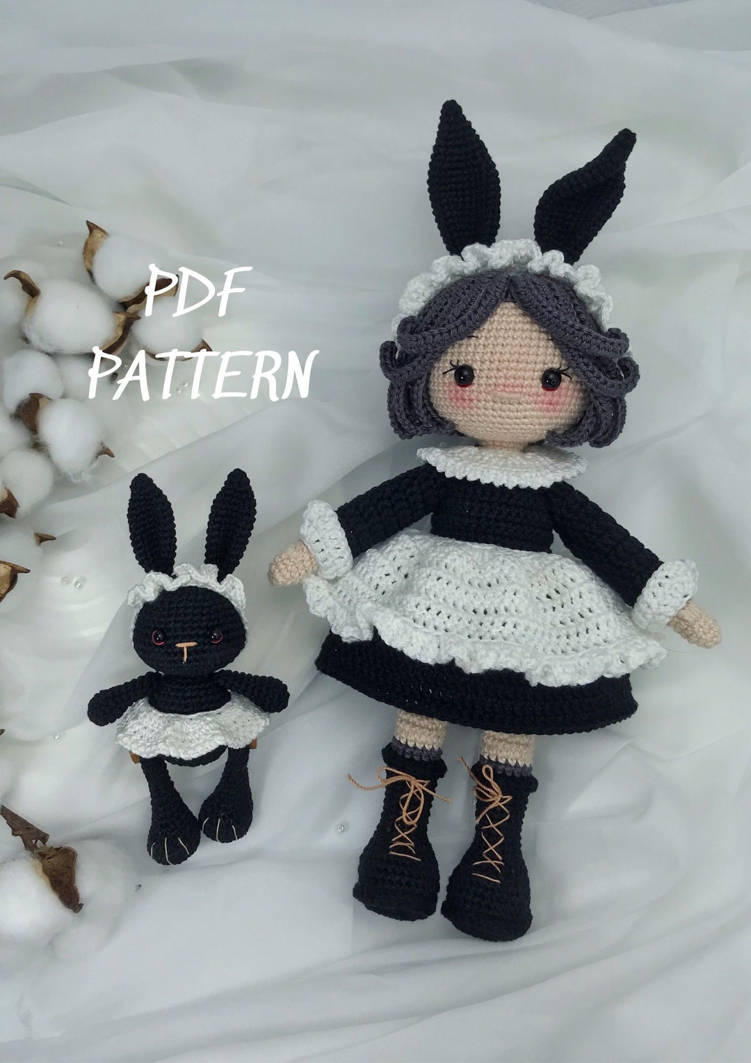 PDF Crochet PATTERN Amanda Doll and Little Bunny English - Etsy