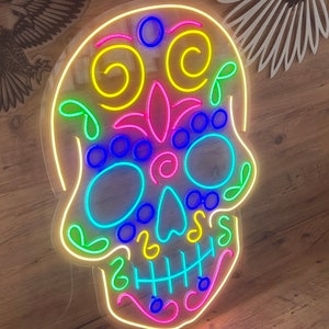 Skull Neon Sign LED Neon Light Skull Gift Neon Bar Sign - Etsy