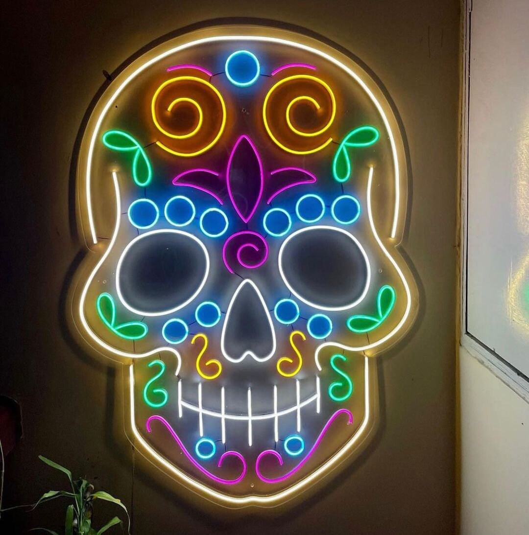 Skull Neon Sign LED Neon Light Skull Gift Neon Bar Sign - Etsy