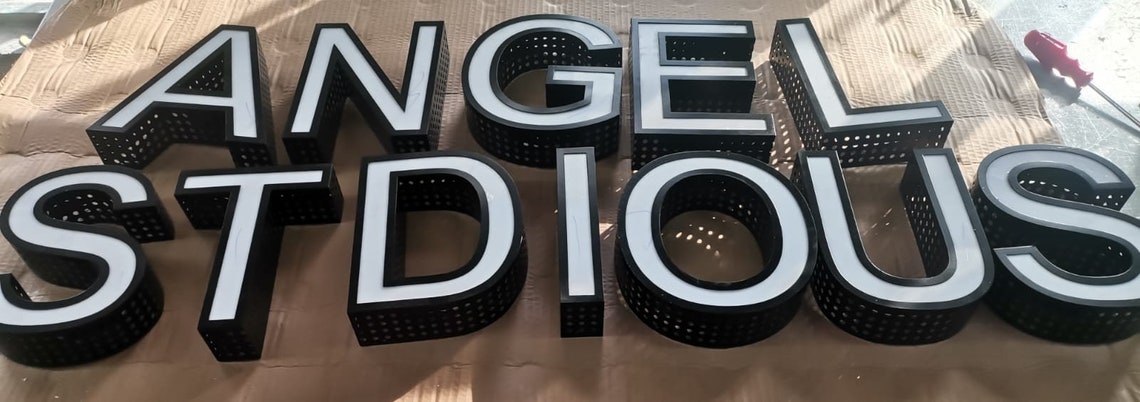 Custom Led Illuminated Logo Sign Brushed Metal Logo 3D - Etsy