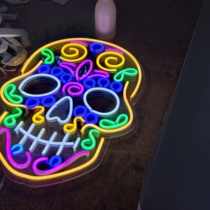 Skull Neon Sign LED Neon Light Skull Gift Neon Bar Sign - Etsy