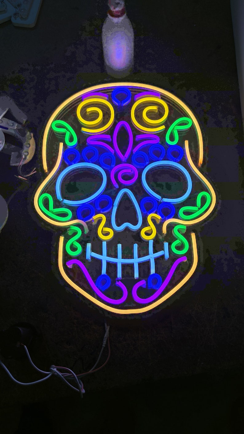 Skull Neon Sign LED Neon Light Skull Gift Neon Bar Sign - Etsy