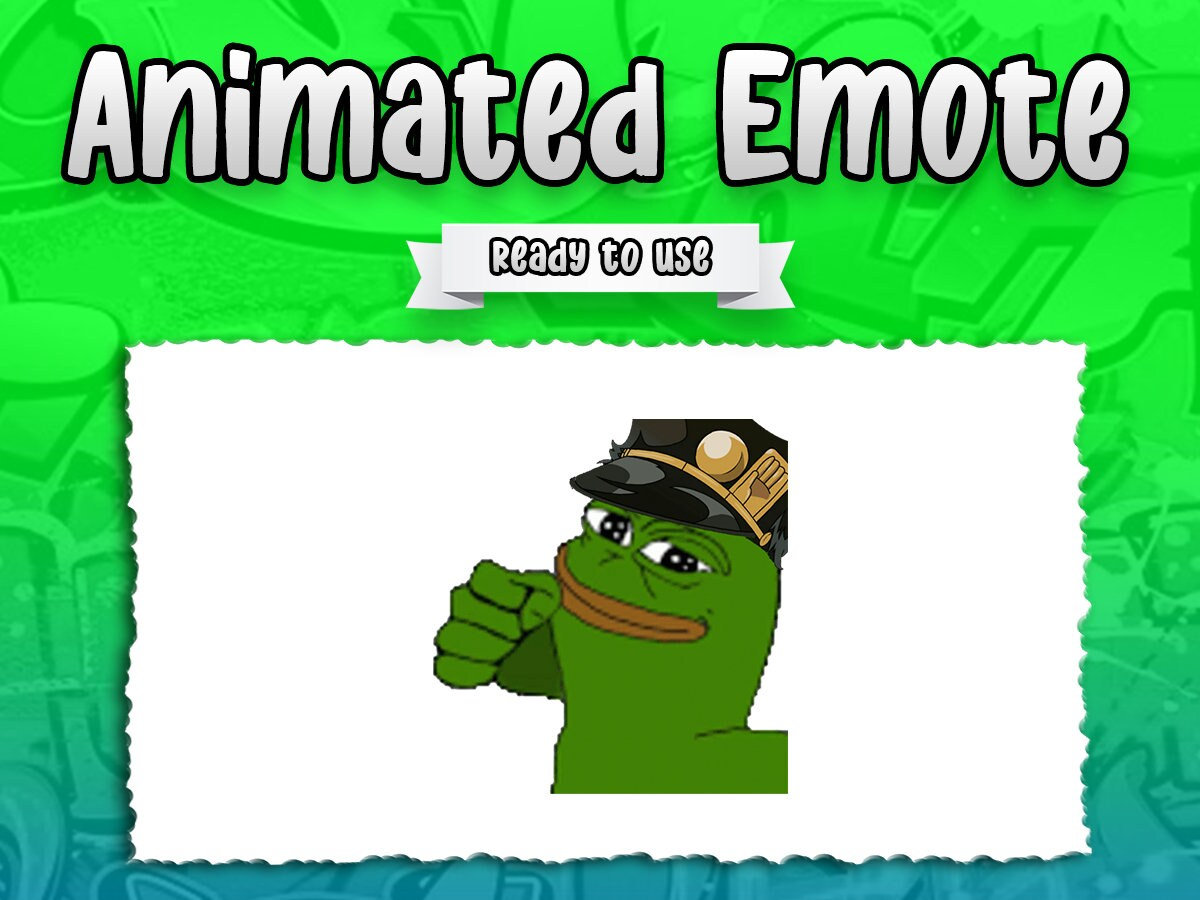 Pepe the Frog Meme Animated Jotaro Twitch Emote / Emote for - Etsy Finland