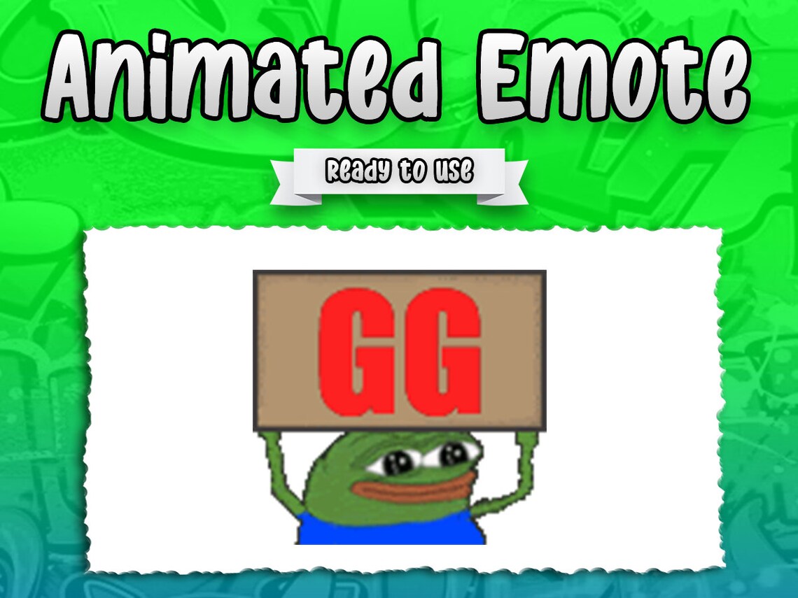 Pepe the Frog Meme GG Animated Twitch Emote / Emote for Streamers or ...