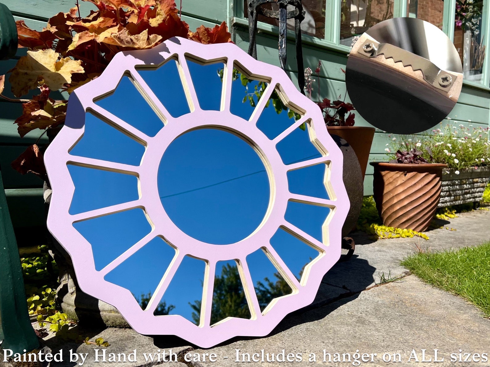 Mac Miller Divine Feminine Mirror - Handmade Wood & Glass - Pink ...
