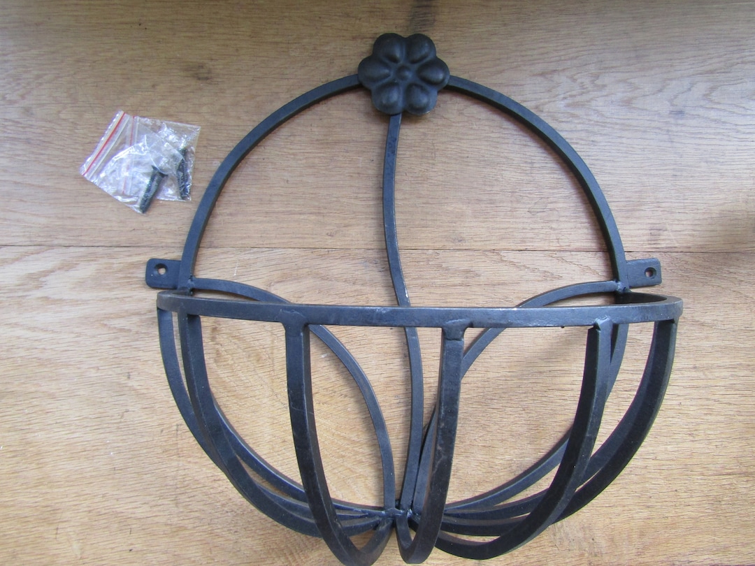Hand Forged Rustic Iron Vintage Equine Hay Rack Feeder Country Farm ...