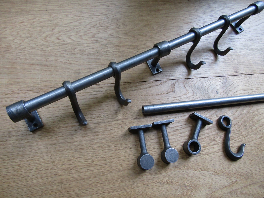 Industrial Kitchen Pot Pan Rack Sliding Hook Rail Country Cottage ...