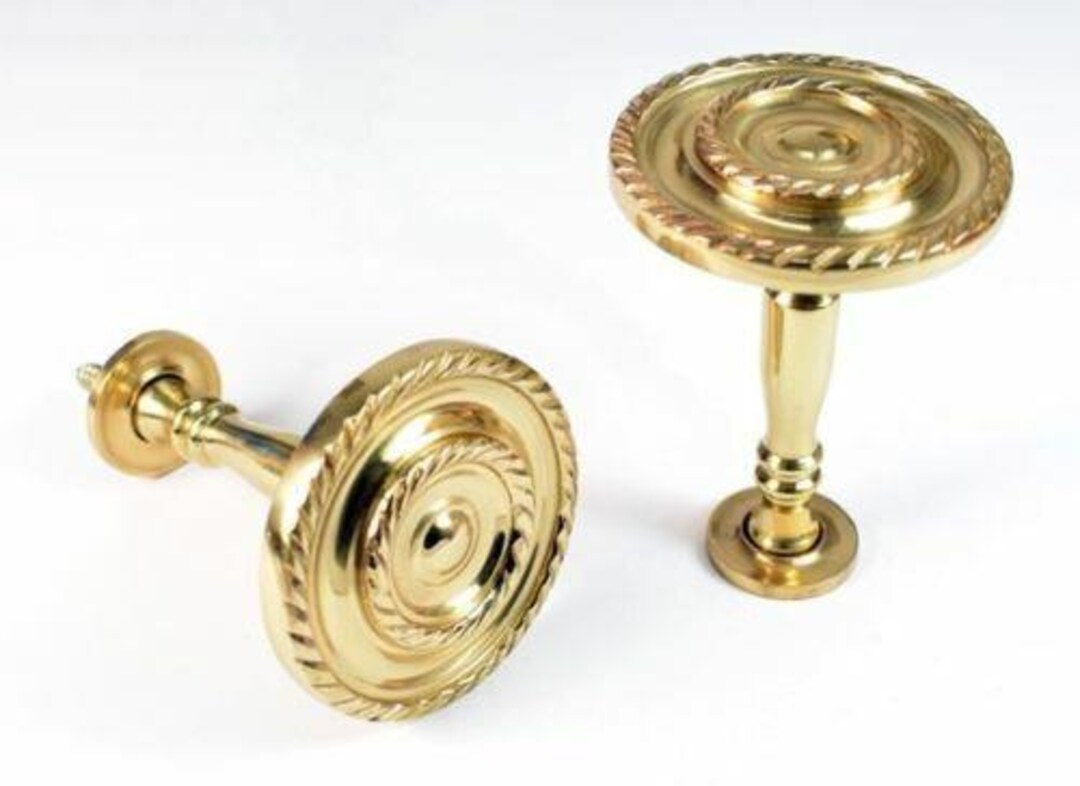 Pair of Curtain Holdbacks Regency Solid Brass Polished Brass Finish ...