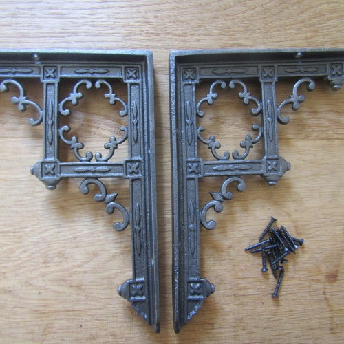 PAIR of MEDIEVAL BASILICA Gothic Cast Iron Shelf Brackets - Etsy