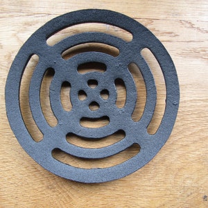 Rustic Iron Drain Cover Round/circle Victorian Old Retro Slanted Cast ...