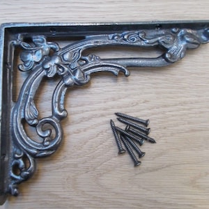 PAIR of CAST IRON Antique Iron Shelf Brackets Scaffold Vintage Old ...
