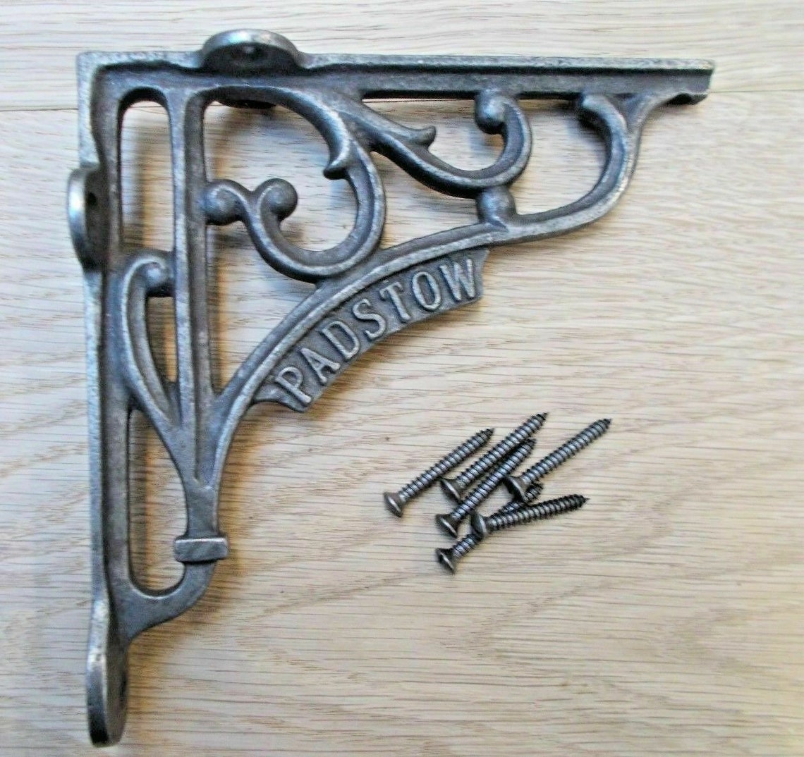 PAIR of CAST IRON Antique Iron Shelf Brackets Scaffold Vintage Old ...