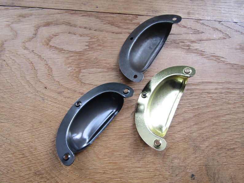 Rustic Steel Cup Shell Handle Vintage Rustic Cupboard Cabinet Drawer ...