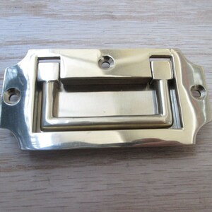 SOLID BRASS MILITARY Chest Handle Vintage Old English Furniture ...