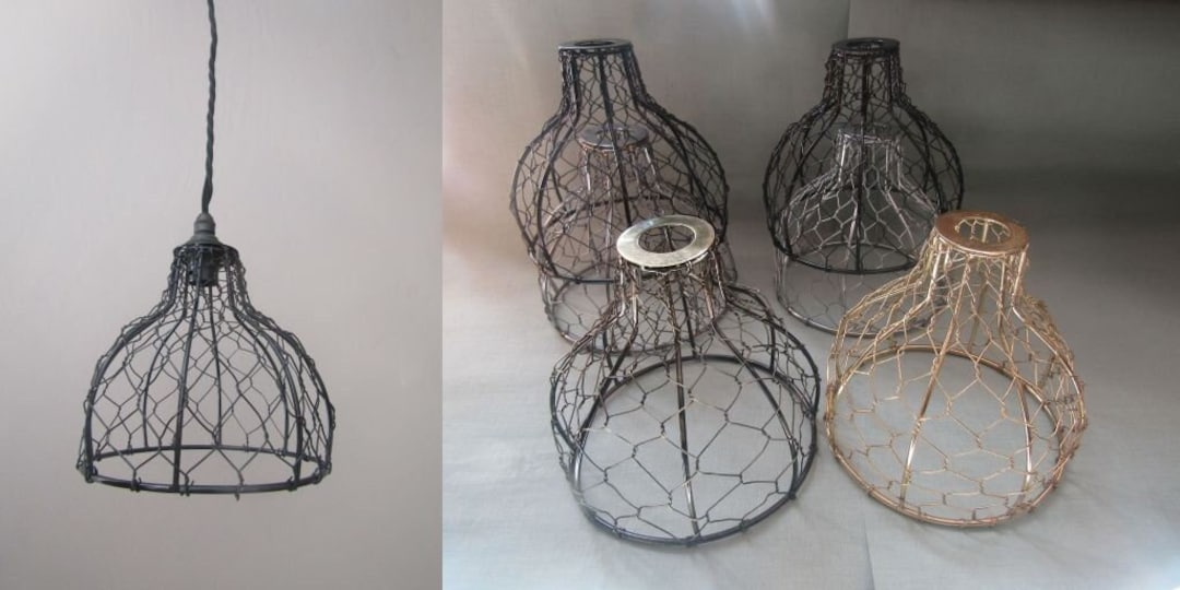HANDMADE Wire Lampshade Industrial Rustic Vintage Retro Old Ceiling ...