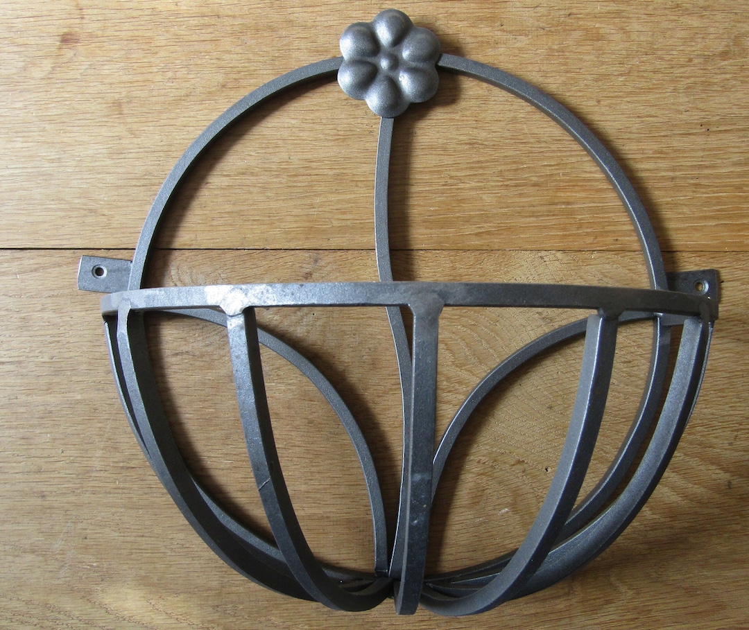 Hand Forged Rustic Iron Vintage Equine Hay Rack Feeder Country Farm ...