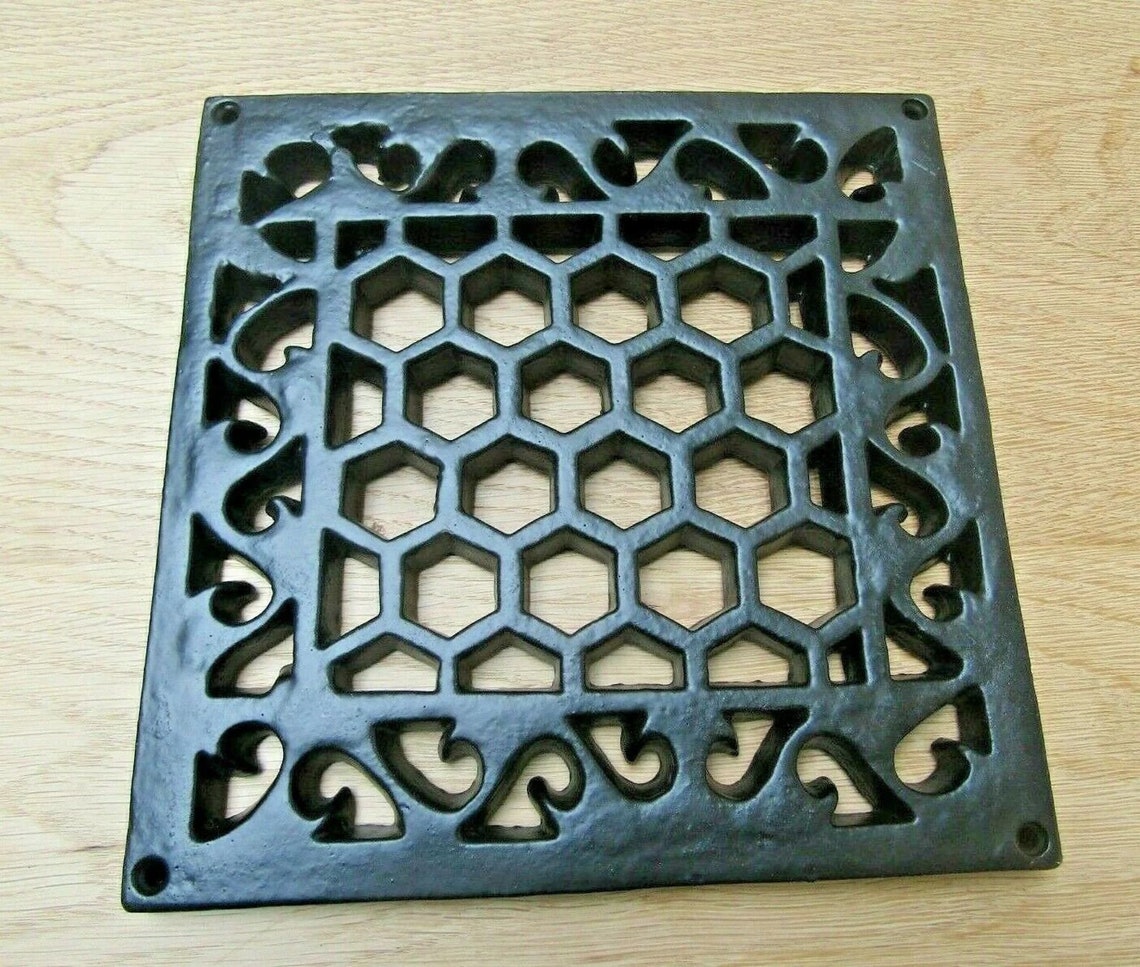 Rustic Vintage Old Cast Iron Antique Style Ventilation Grille Wall Air ...