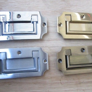 SOLID BRASS MILITARY Chest Handle Vintage Old English Furniture ...