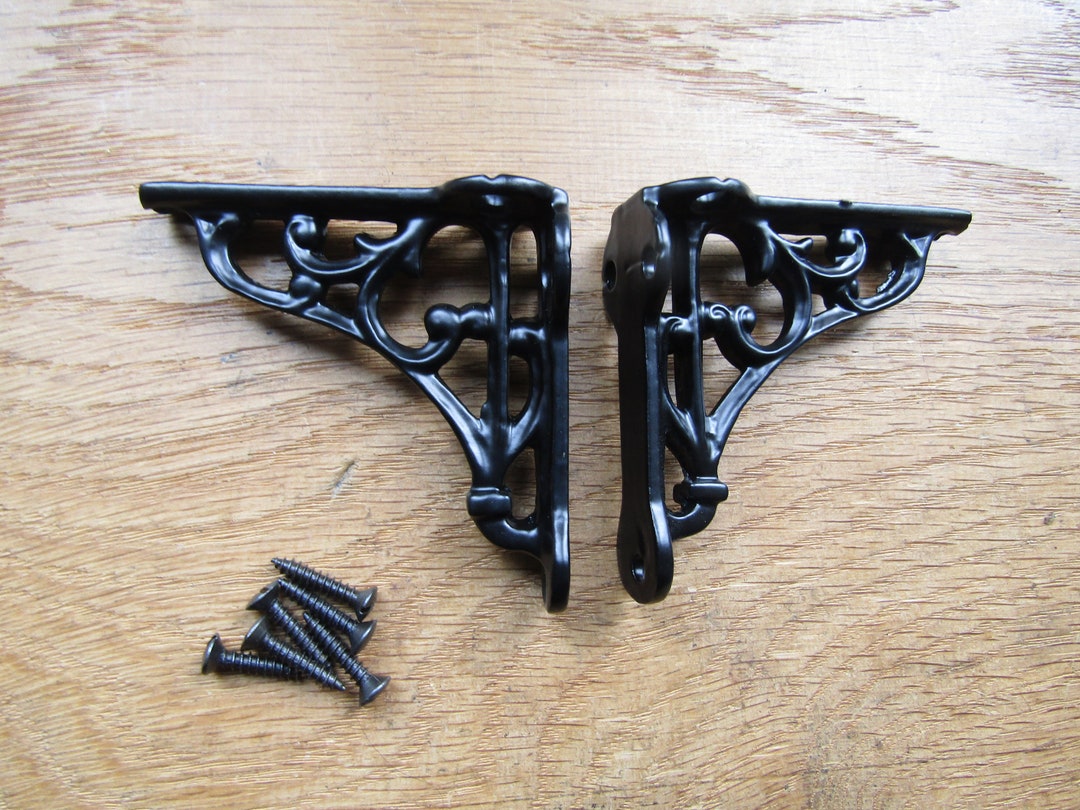 Rustic Iron Shelf Support Brackets Shelving Bracket Victorian Cast Iron ...