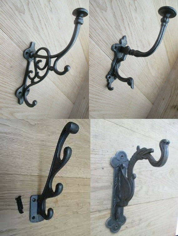 Cast Iron Rustic Vintage Victorian Retro Old Coat Hanging Hook | Etsy
