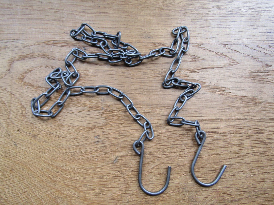 Rustic Hanging Chain Old Vintage Style Ceiling Airer Pot Pan Rack ...