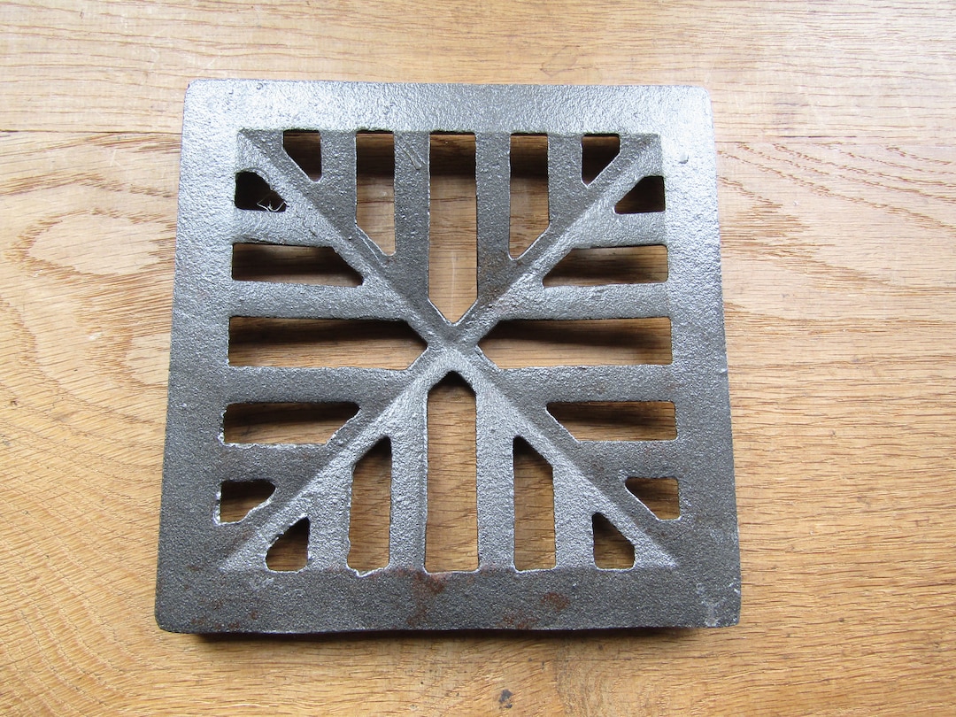 Rustic Iron Drain Cover Square Victorian Old Retro Style Slanted Cast ...