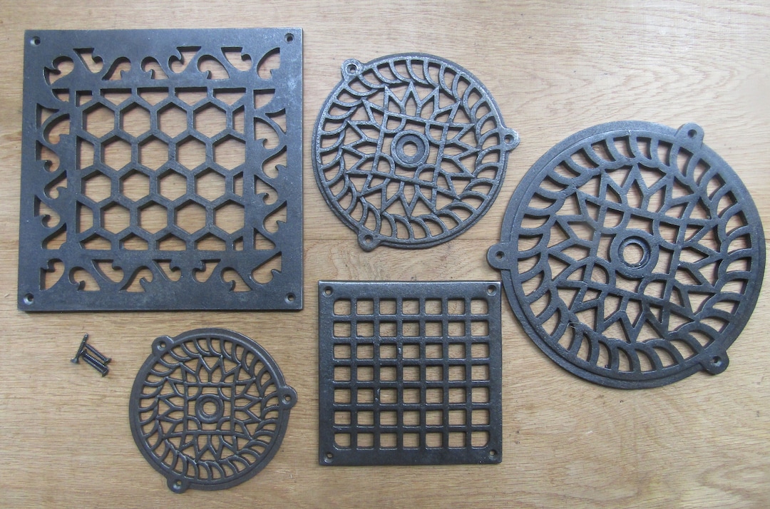 Rustic Vintage Old Cast Iron Antique Style Ventilation Grille Wall Air ...