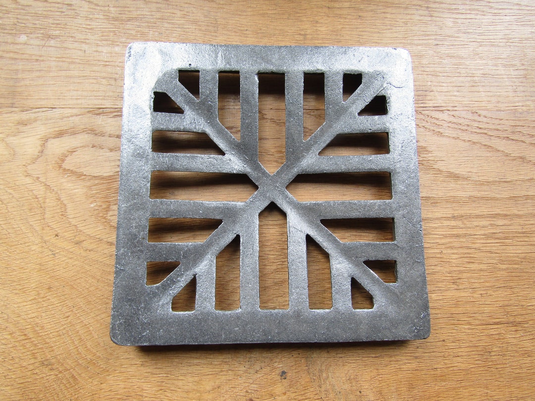 Rustic Iron Drain Cover Square Victorian Old Retro Style Slanted Cast ...
