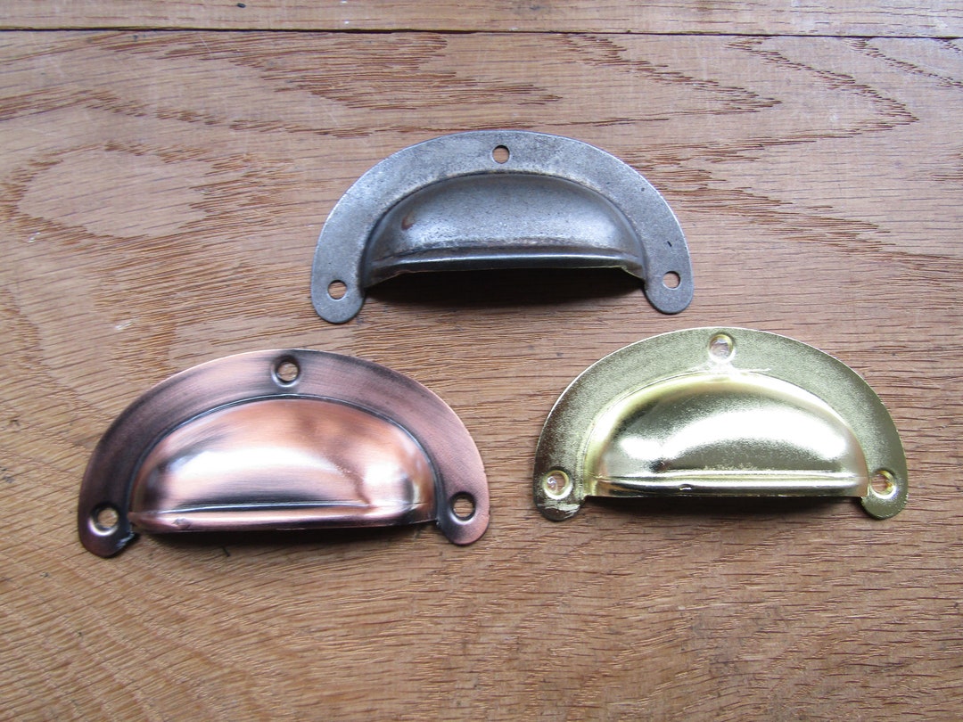 Rustic Steel Cup Shell Handle Vintage Rustic Cupboard Cabinet Drawer ...