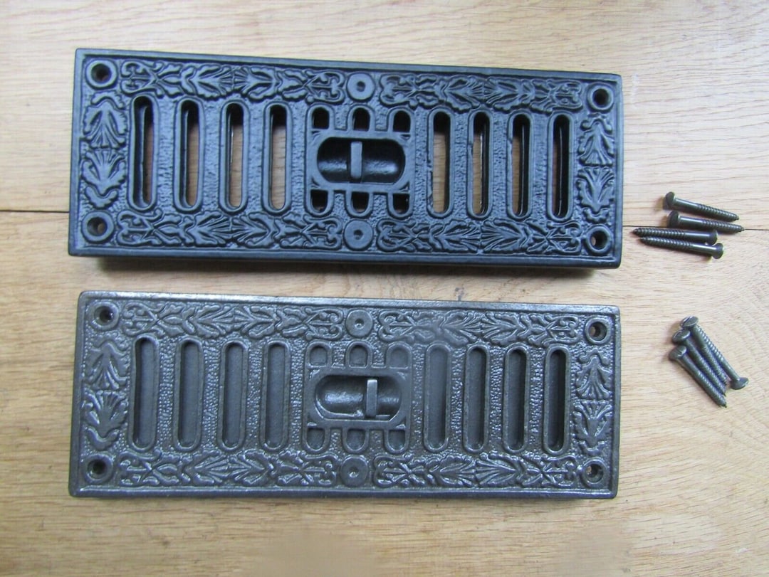 Cast Iron ORNATE VINTAGE VICTORIAN Ventilation Grille Wall Air Vent ...