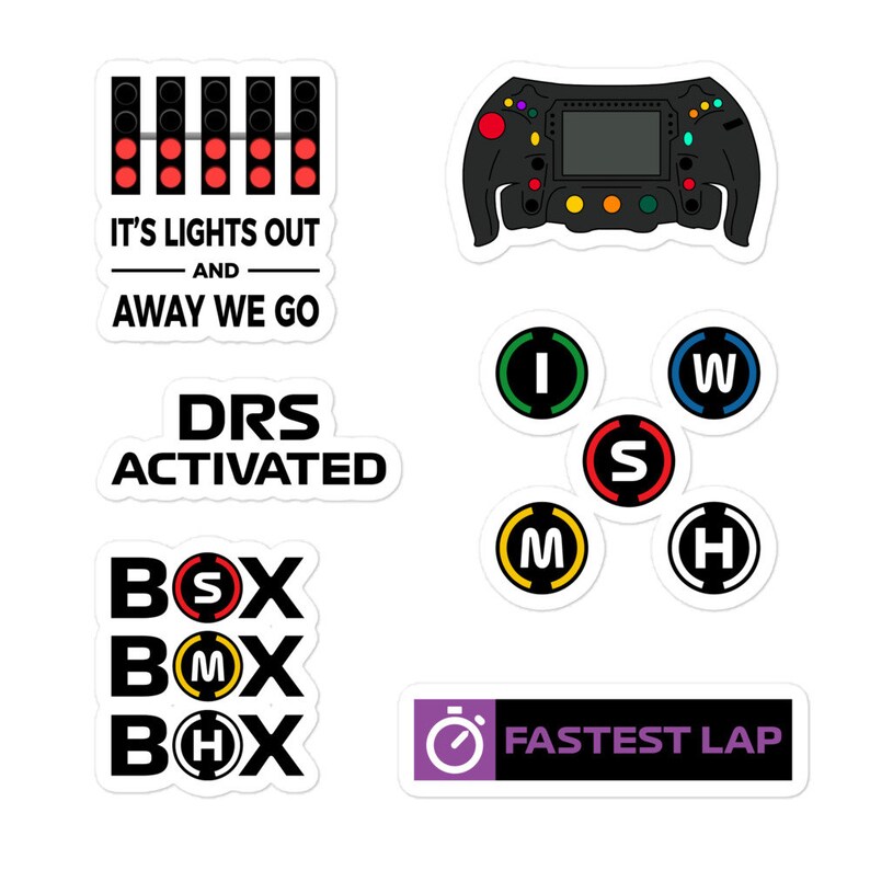 F1 Sticker Pack, Formula 1 Sticker Pack, Racing Sticker Pack ...