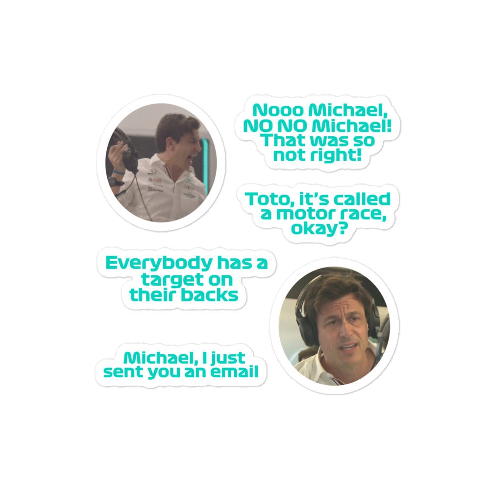 Toto Wolff Sticker Pack, Formula 1 Sticker Pack, F1 Gift, Formula One ...
