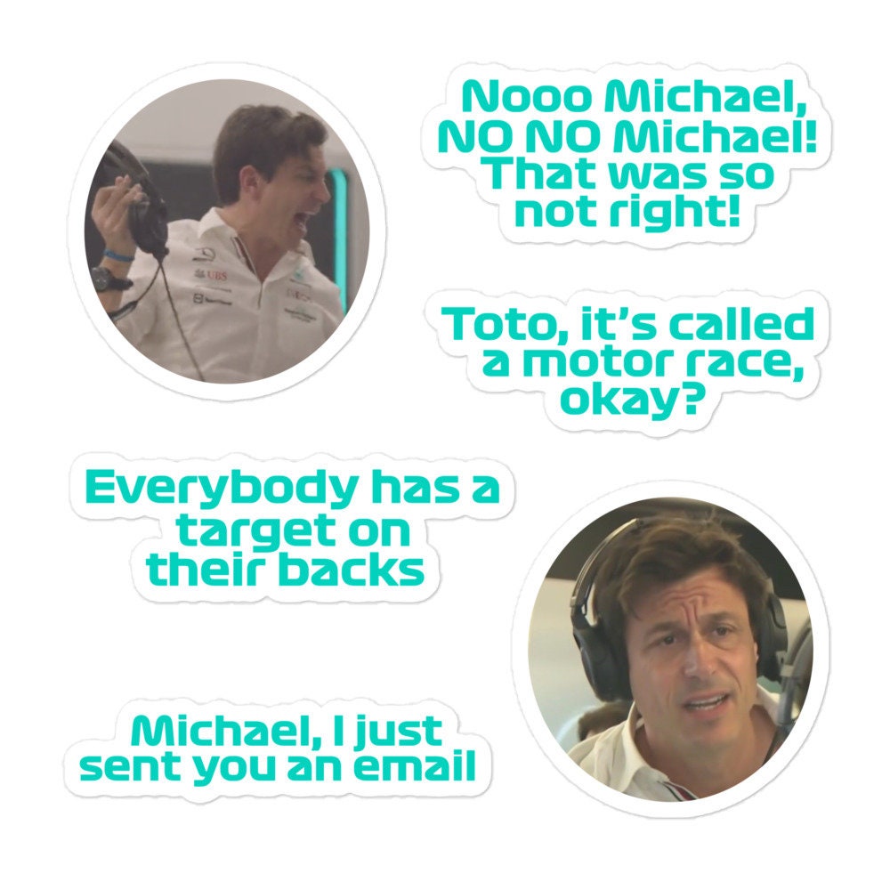 Toto Wolff Sticker Pack, Formula 1 Sticker Pack, F1 Gift, Formula One ...
