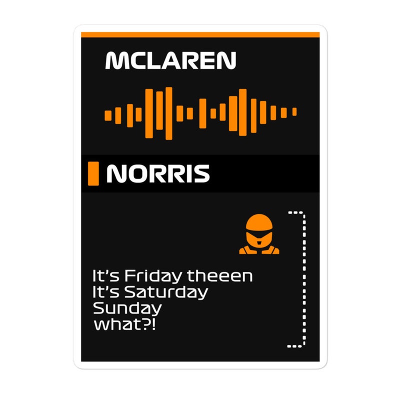 Lando Norris It's Friday Then Sticker/ Formula 1 Sticker/ - Etsy