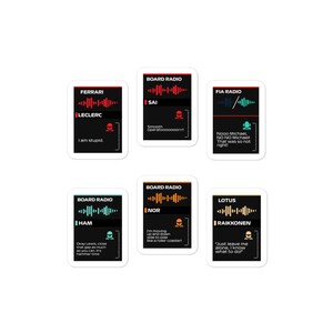 F1 Board Radio Sticker Pack, Formula 1 Stickers, F1 Sticker Pack ...