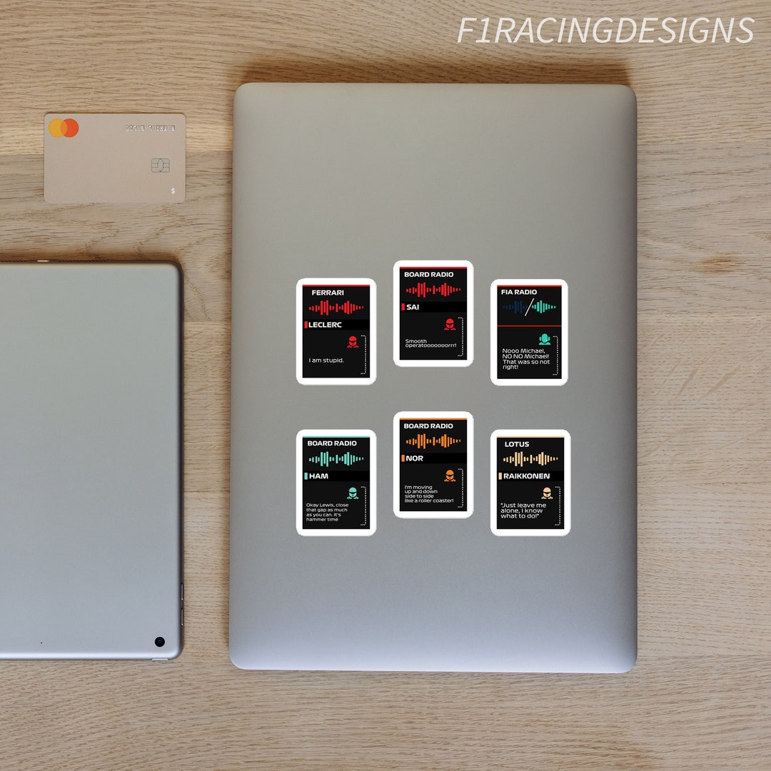 F1 Board Radio Sticker Pack, Formula 1 Stickers, F1 Sticker Pack ...