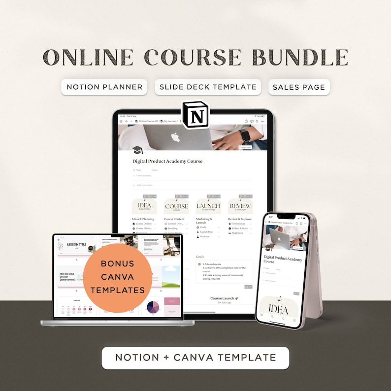 Notion Template Course Creator Bundle Notion Template and - Etsy