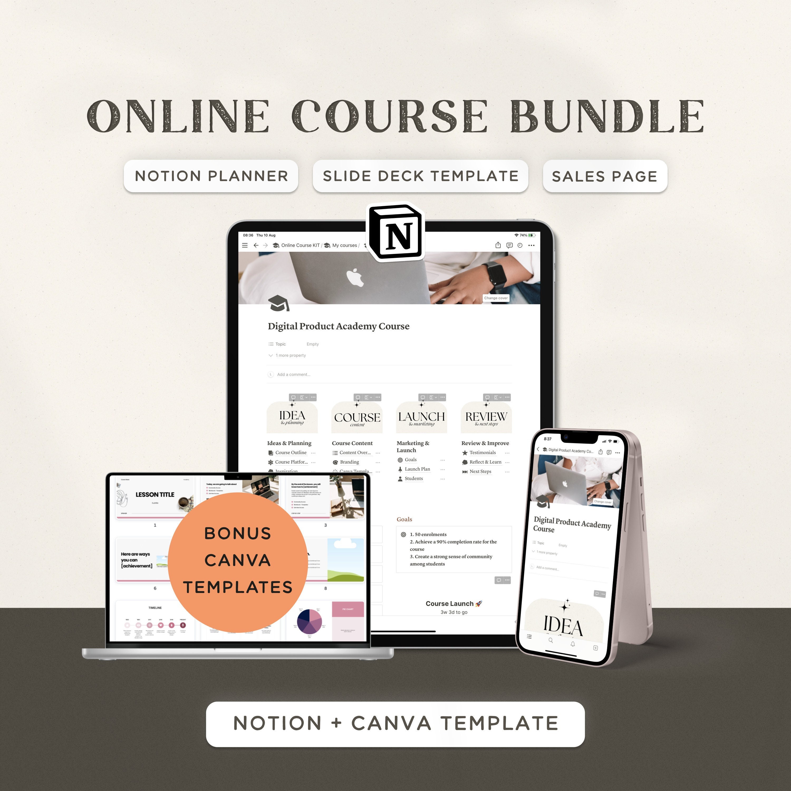 Notion Template Course Creator Bundle Notion Template and - Etsy