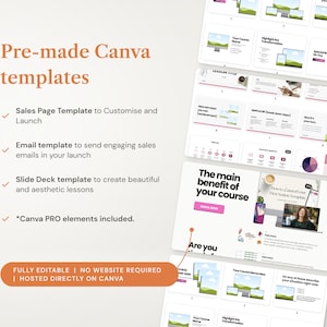 Notion Template Course Creator Bundle, Notion Template and Canva Template, Canva Sales Page ...