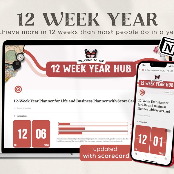 12 Week Year Planner - Etsy
