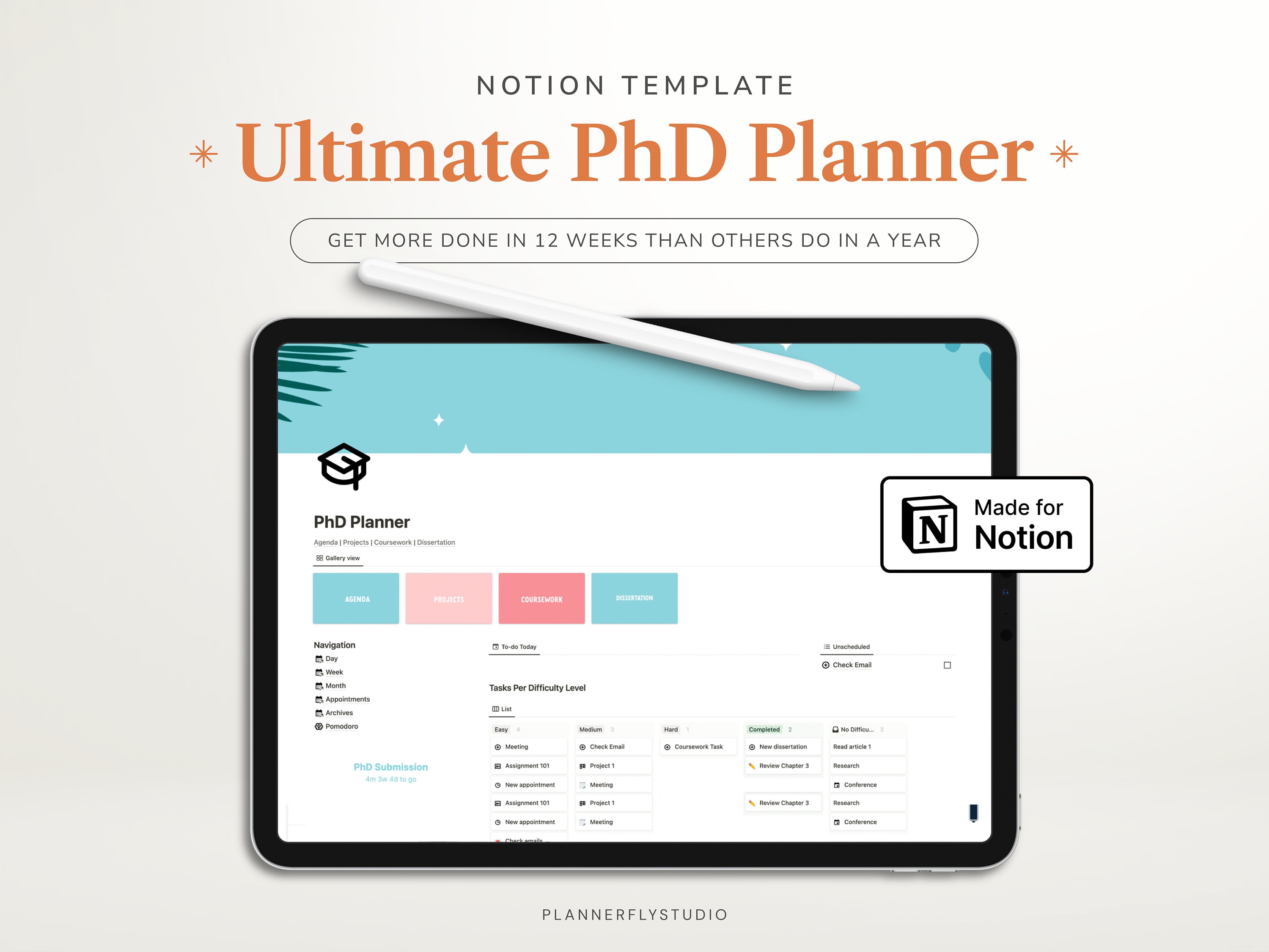 Notion Template Phd for Organising Your Dissertation Thesis Project ...