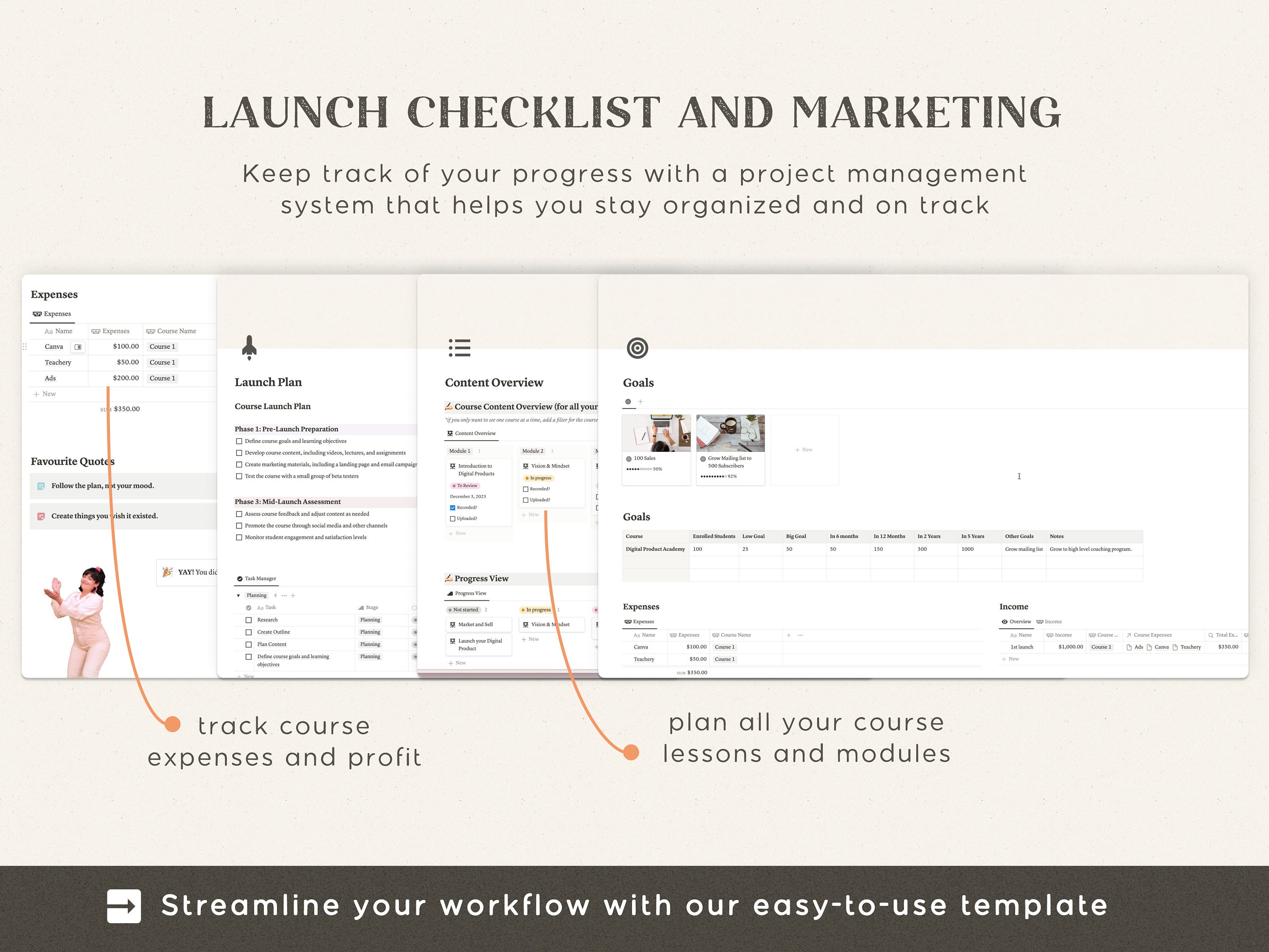 Notion Template Course Creator Bundle Notion Template and - Etsy