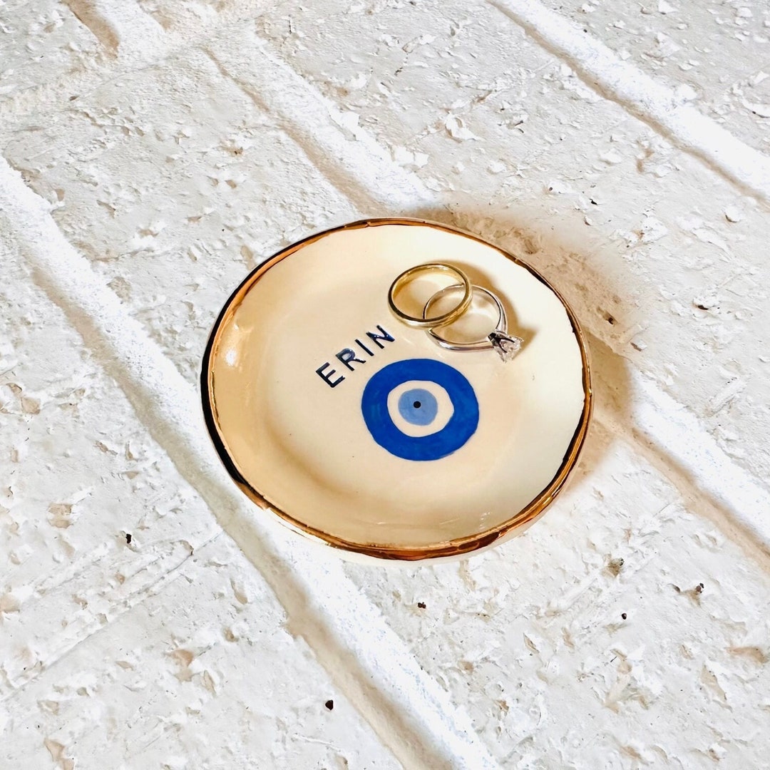 Personalized Evil Eye Trinket Dish, Evil Eye Jewelry Dish, Evil Eye ...